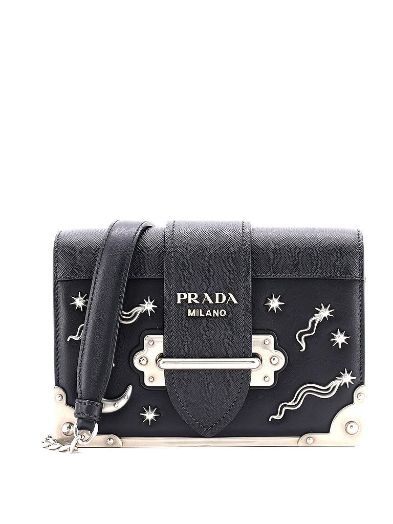 Prada 100% Leather Black Cahier Crossbody Bag Embellished Leather Small One size - 14% off | ThredUp