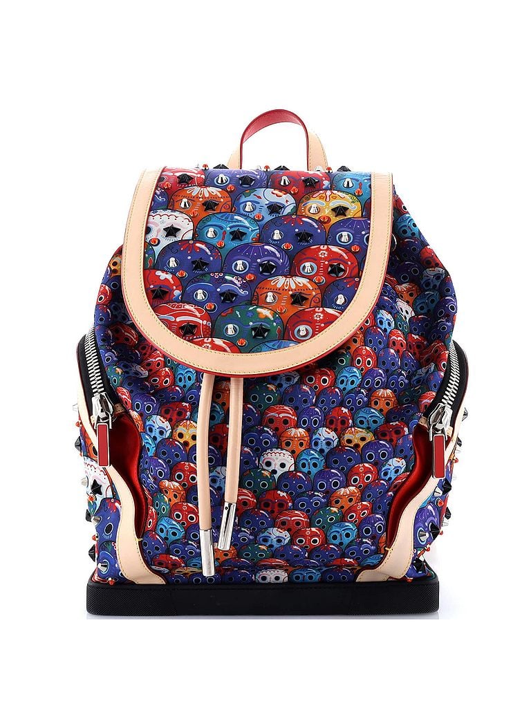 Christian Louboutin 100% Nylon Blue Multi Color Explorafunk Backpack ...