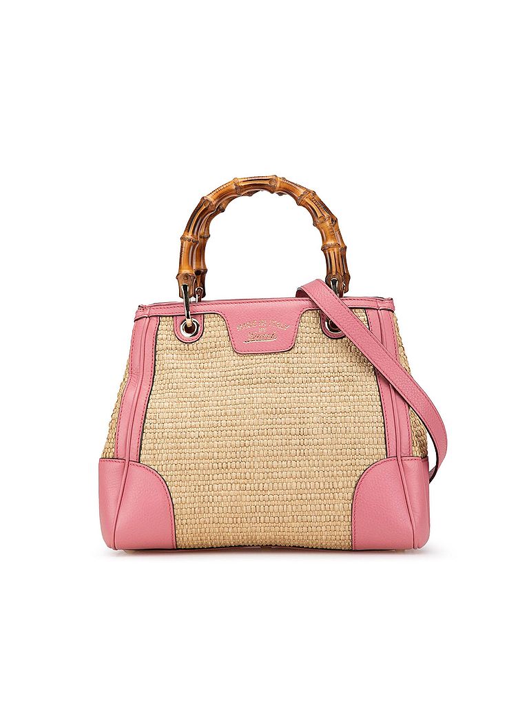 Gucci 100% Raffia Brown Small Raffia Bamboo Shopper Satchel One size ...