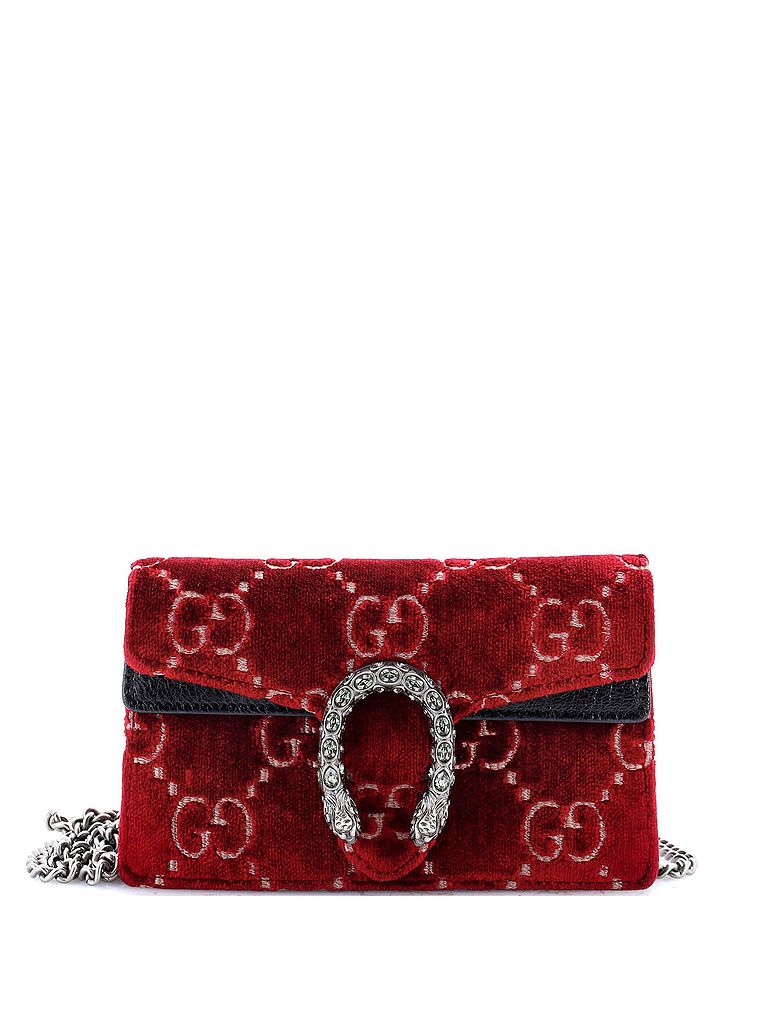 Gucci 100% Velvet Red Dionysus Bag GG Velvet Super Mini One size - -16% ...