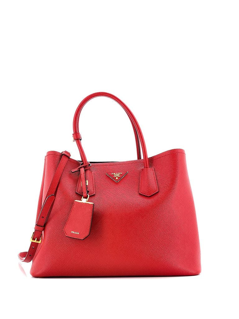 Prada 100% Leather Red Cuir Double Tote Saffiano Leather Large One size - 16% off | ThredUp
