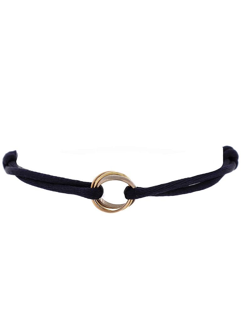 Cartier 100% 18k Tri Colored Gold Trinity On Cord Bracelet Silk Cord ...