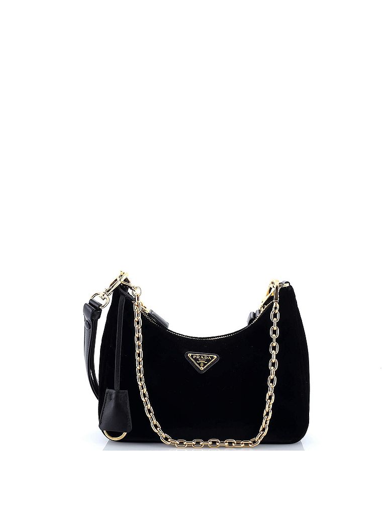 Prada 100% Velvet Black Re-Edition 1995 Hobo Velvet Mini One size - -20% off | ThredUp